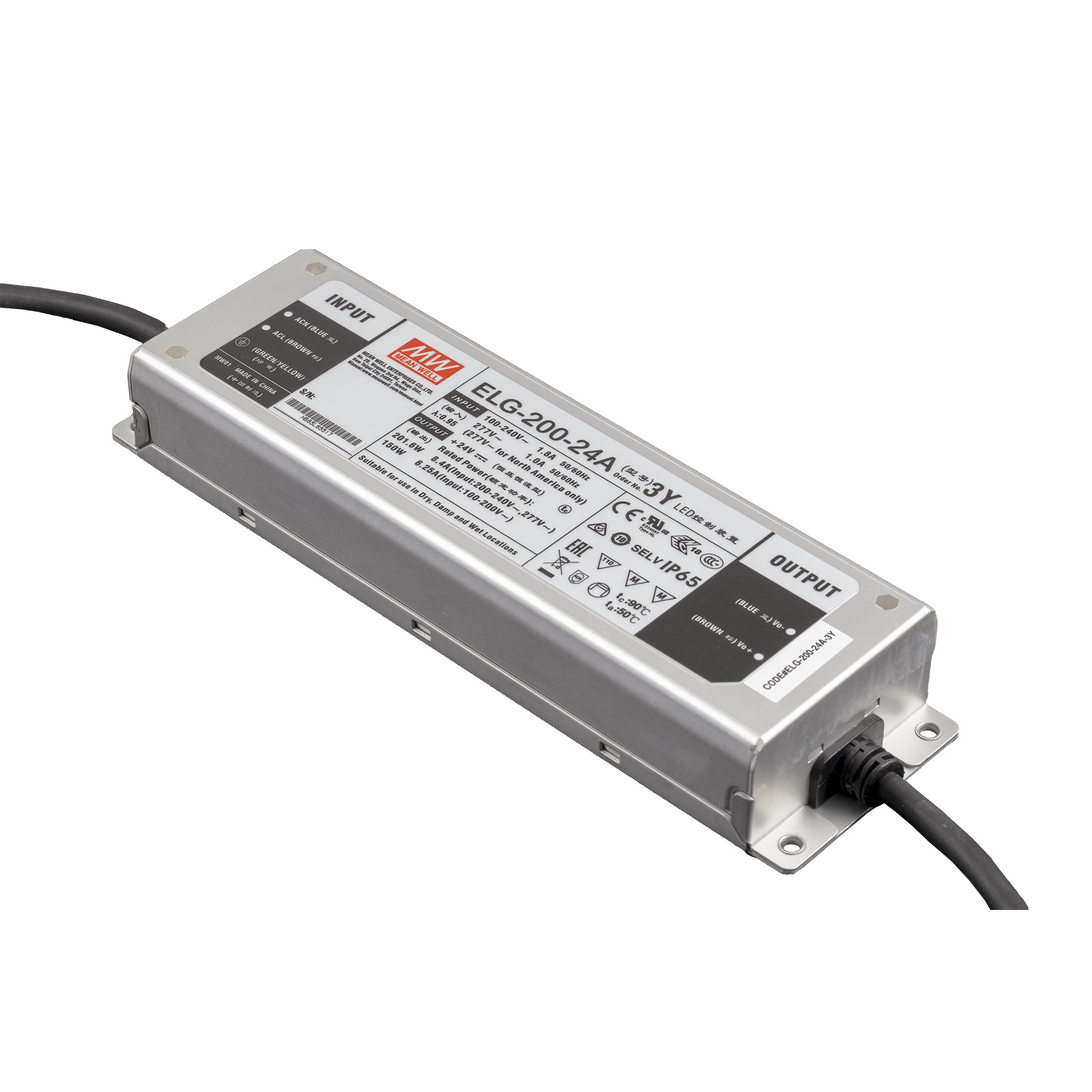 LED power supply source for remote installation in 24V/200W electric ...