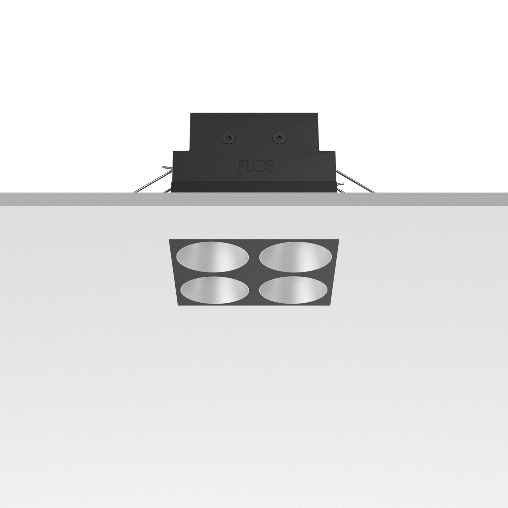 Light Shadow Fixed No Trim Mains Dimming Version 4 Spots Square Optic ...